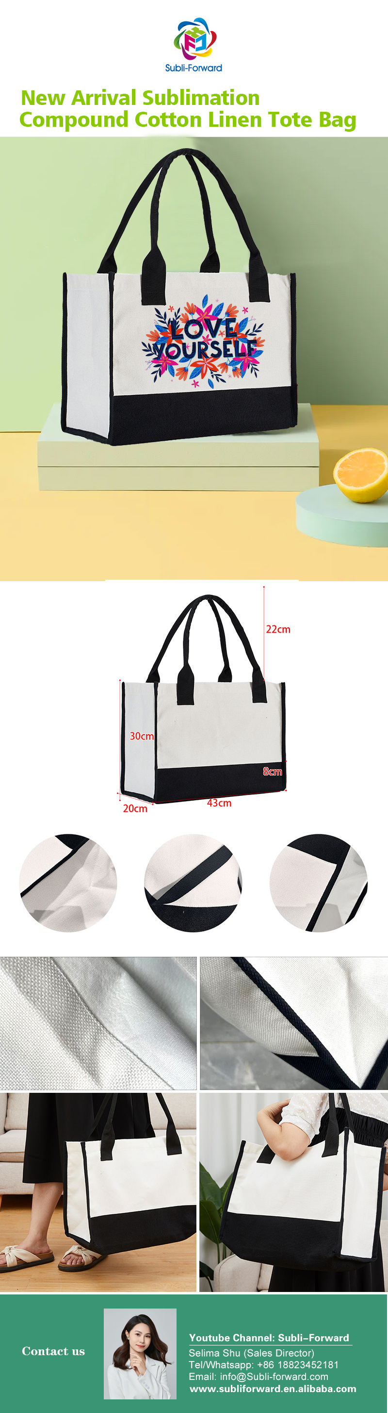 Linen Shopping Bag -Perfect-Subligifts